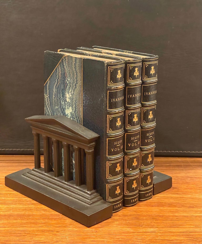 Pair of Vintage Bronze Greek Columns / Parthenon Bookends For Sale at ...