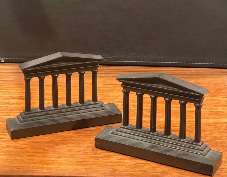Pair of Vintage Bronze Greek Columns / Parthenon Bookends For Sale at ...
