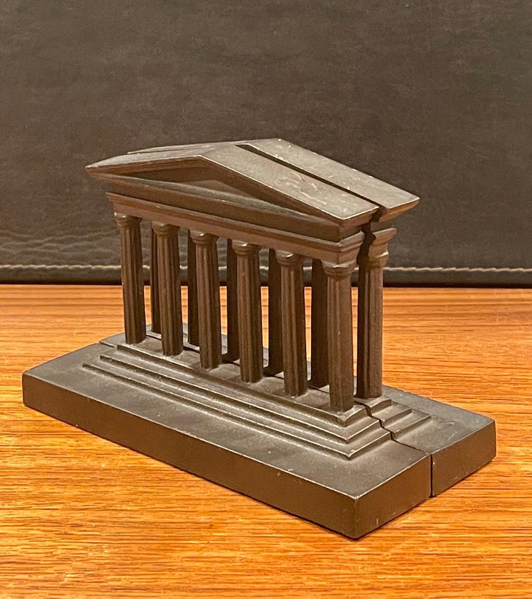 Pair of Vintage Bronze Greek Columns / Parthenon Bookends For Sale at ...