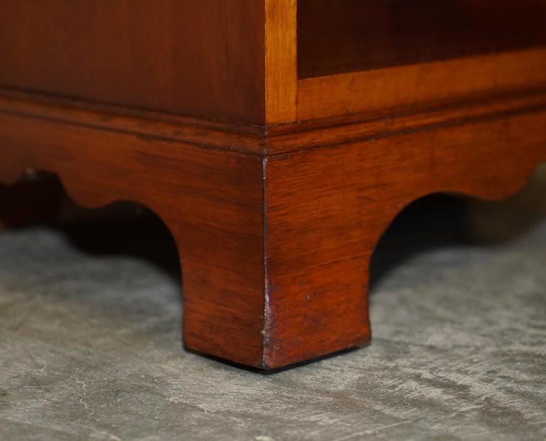 Pair of Vintage Burr Yew Wood Lamp Side End Wine Tables Butlers Serving ...