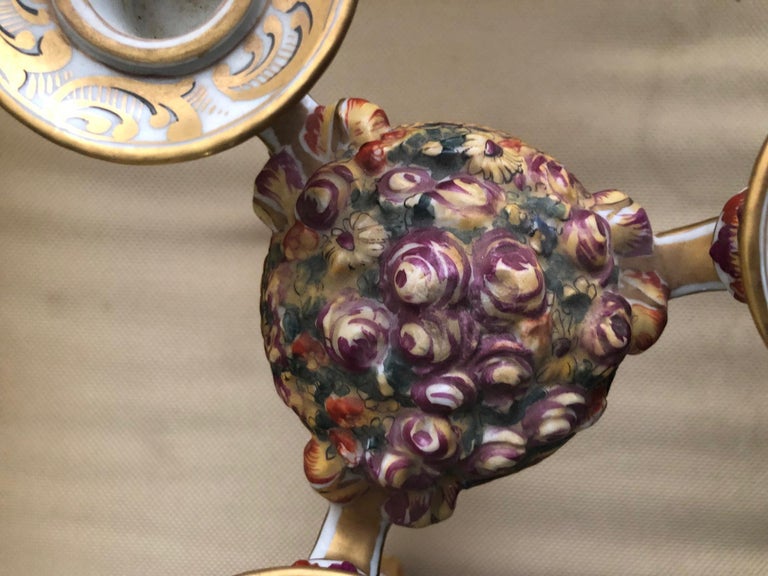 Pair of Vintage Capodimonte Candelabra and Compote at 1stDibs