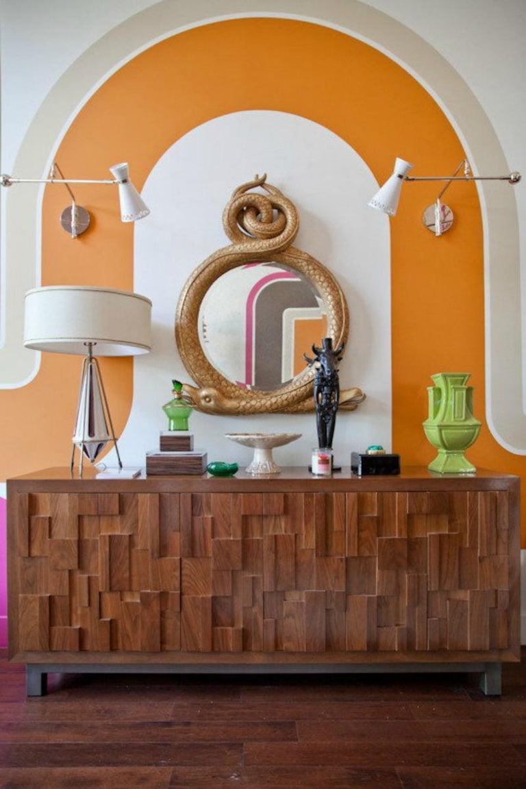 Pair of Vintage Carved Gilt Serpent Snake Wall Mirrors at 1stDibs