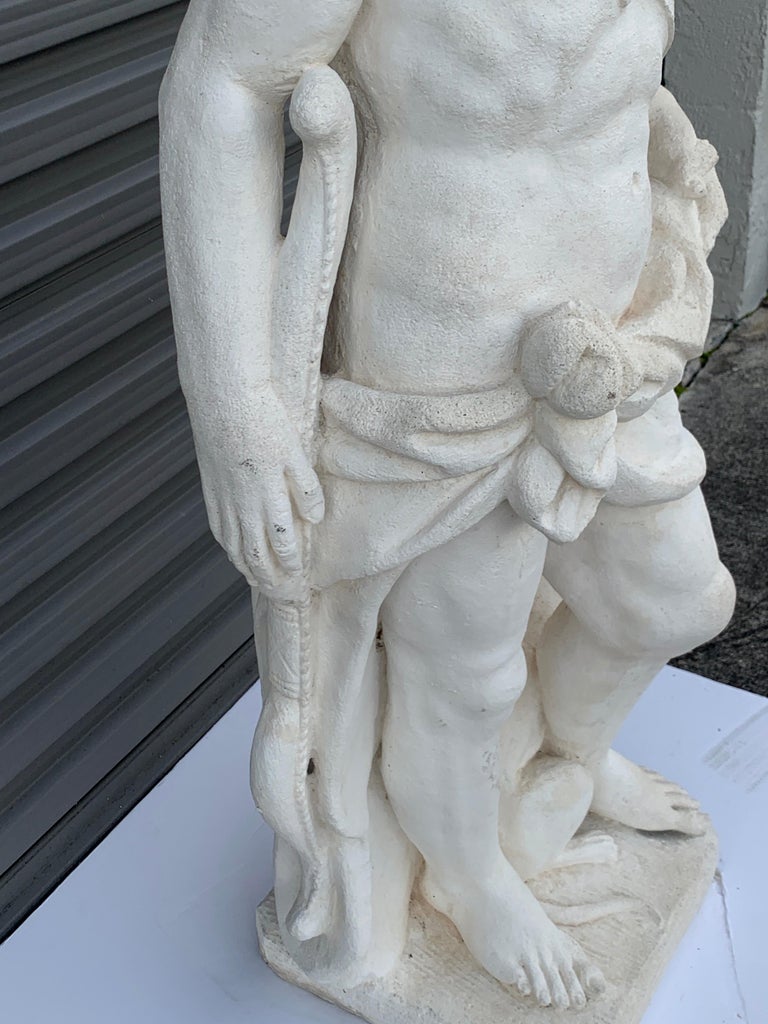 Pair of Vintage Cast Sone Statues of Apollo and Diana For Sale at 1stDibs