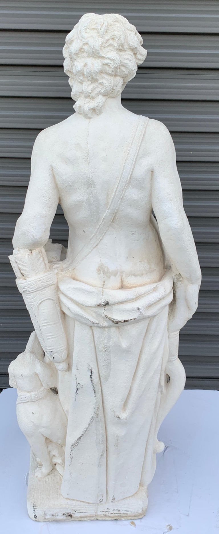 Pair of Vintage Cast Sone Statues of Apollo and Diana For Sale at 1stDibs