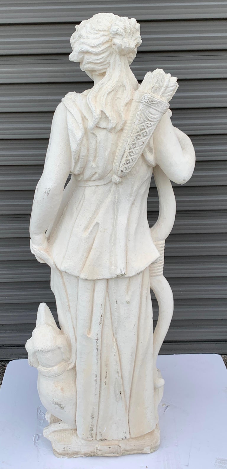 Pair of Vintage Cast Sone Statues of Apollo and Diana For Sale at 1stDibs