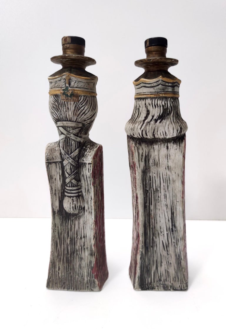 Pair of Vintage Ceramic Liquor Bottles Representing a King and a Queen ...