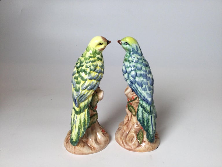 Pair of Vintage Chelsea House Porcelain Italian Birds For Sale at 1stDibs