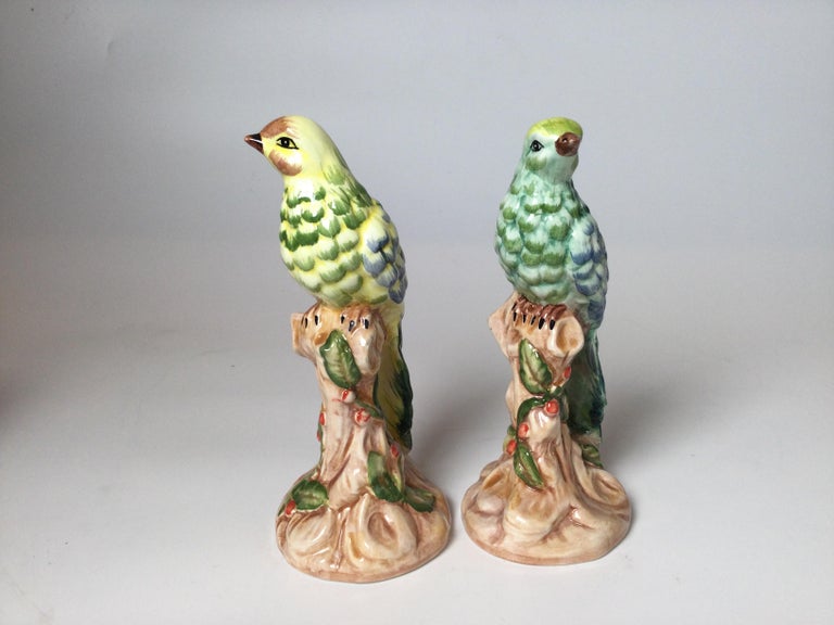 Pair of Vintage Chelsea House Porcelain Italian Birds For Sale at 1stDibs