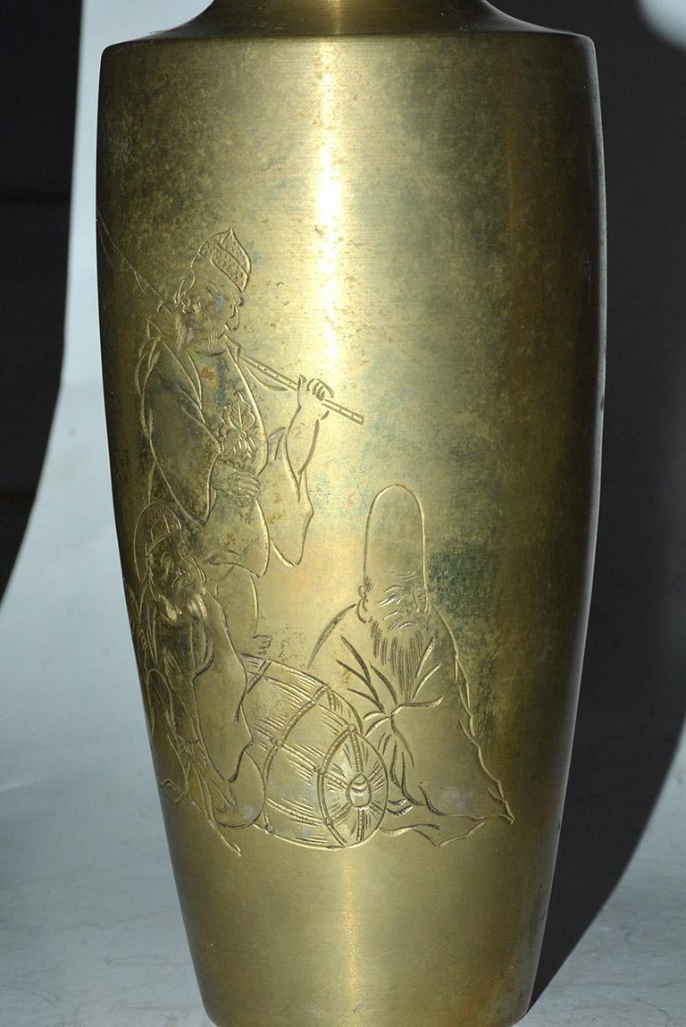 Pair of Vintage Chinese Brass Vases at 1stDibs | brass chinese vase ...