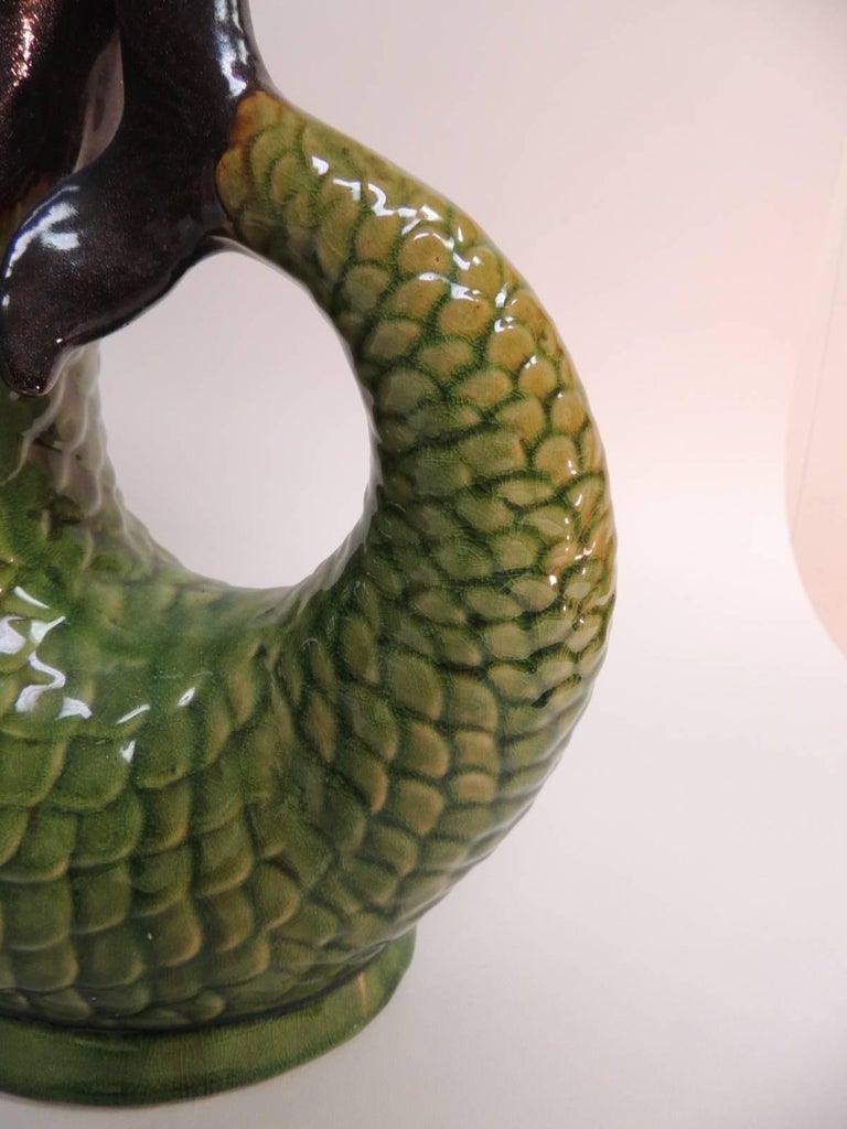 Pair of Vintage Chinese Hand-Painted Fish Vases at 1stDibs