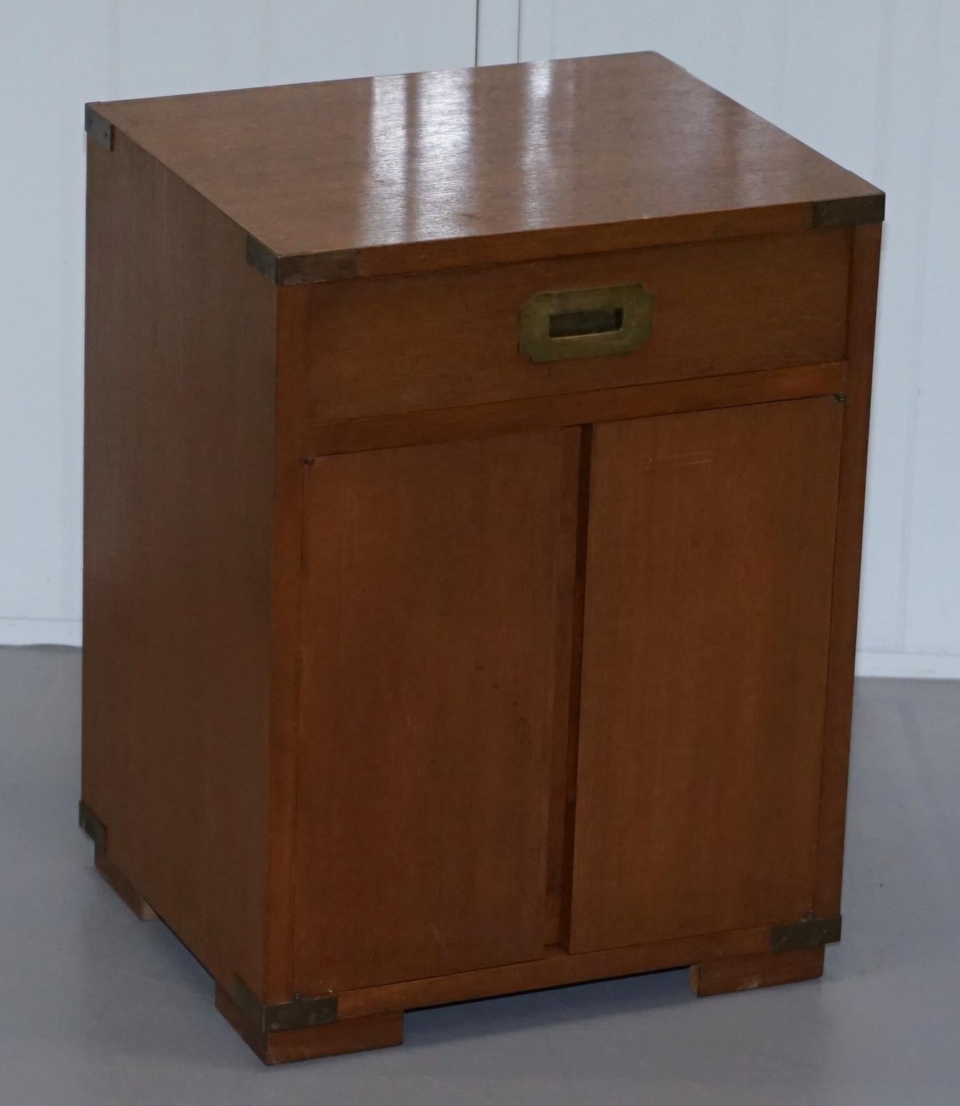 Pair of Vintage circa 1950 Light Mahogany Military Campaign Side Lamp ...