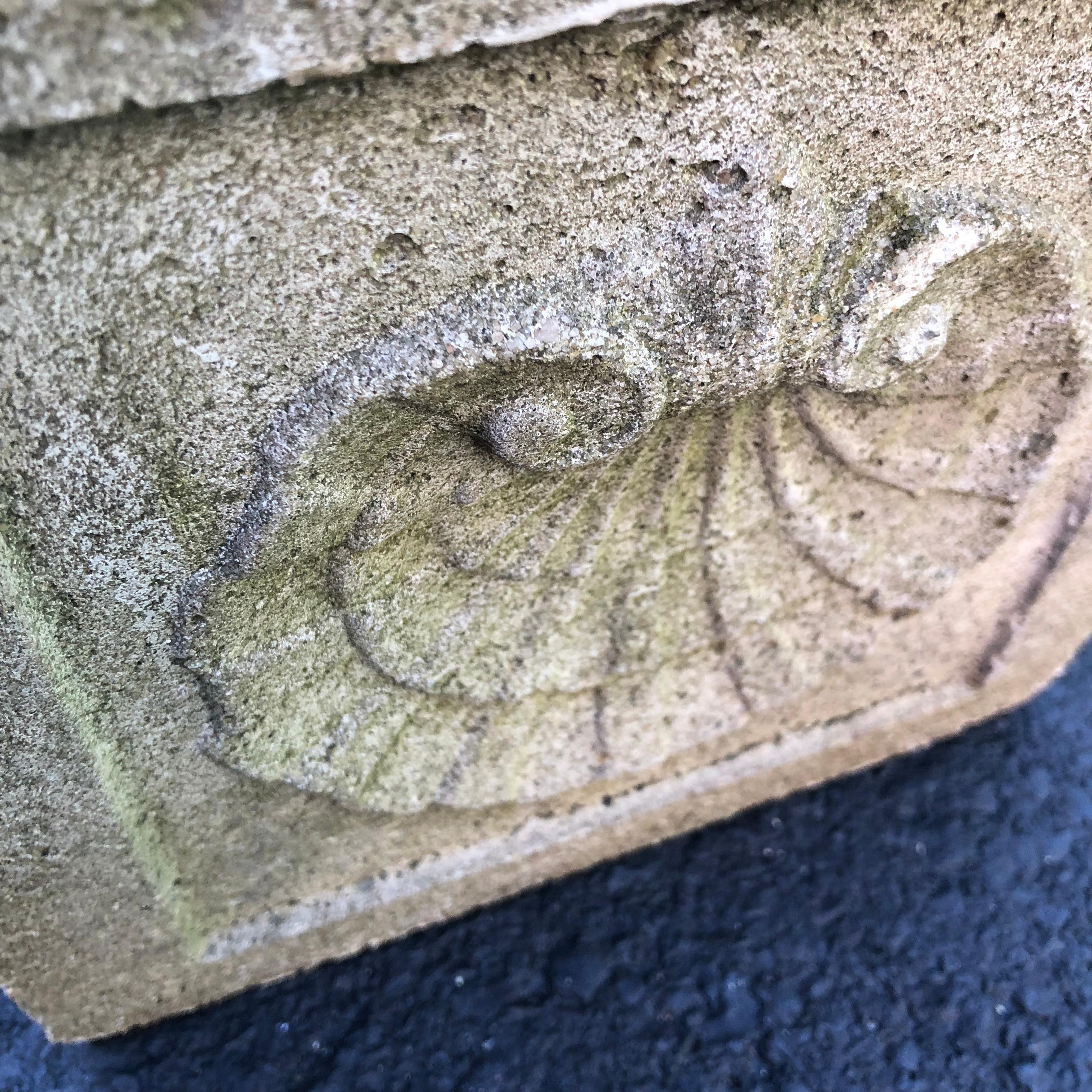 Pair of Vintage Concrete Planters with Large Shell Decoration at ...