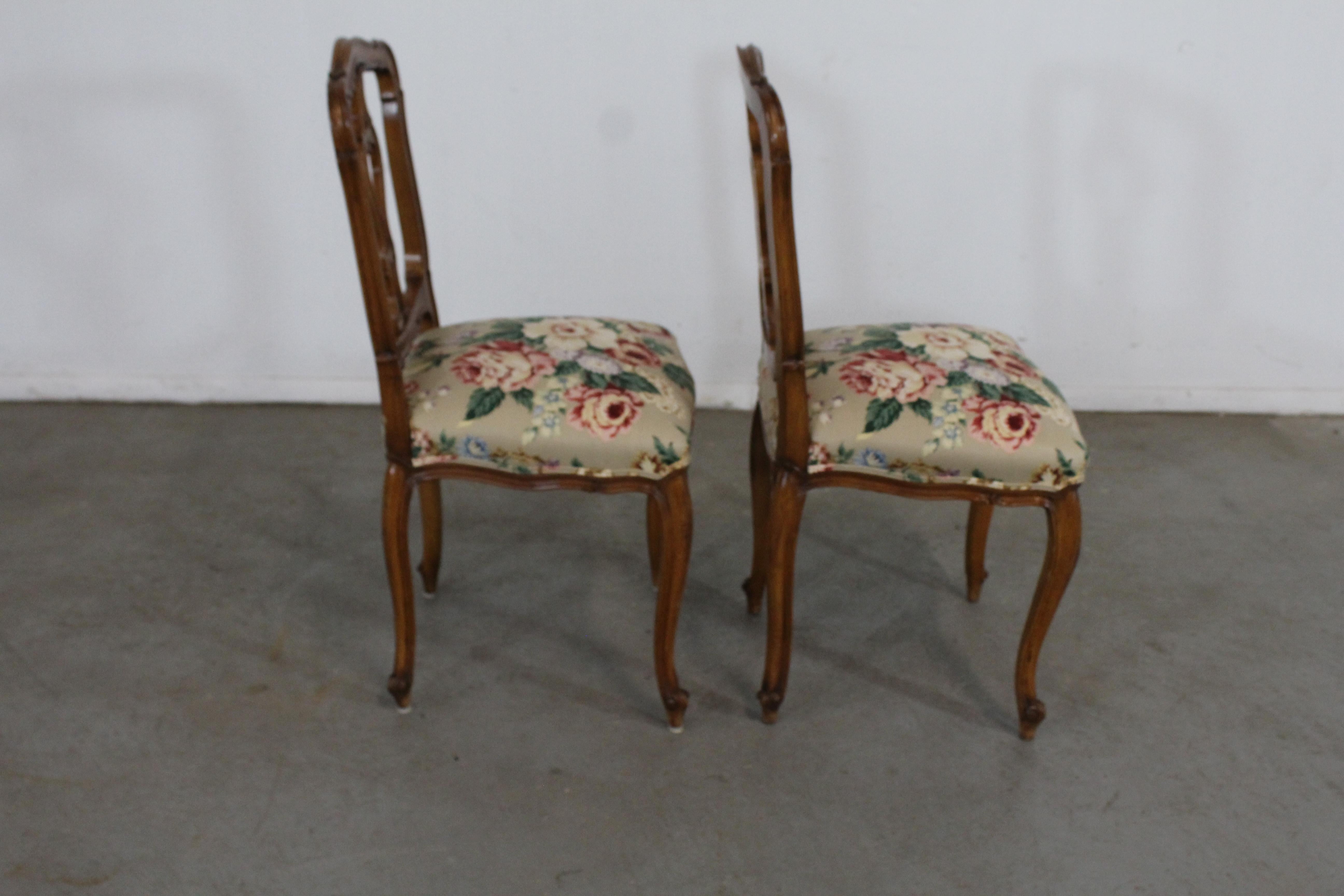 Pair of Vintage Country French Side Chairs For Sale at 1stDibs