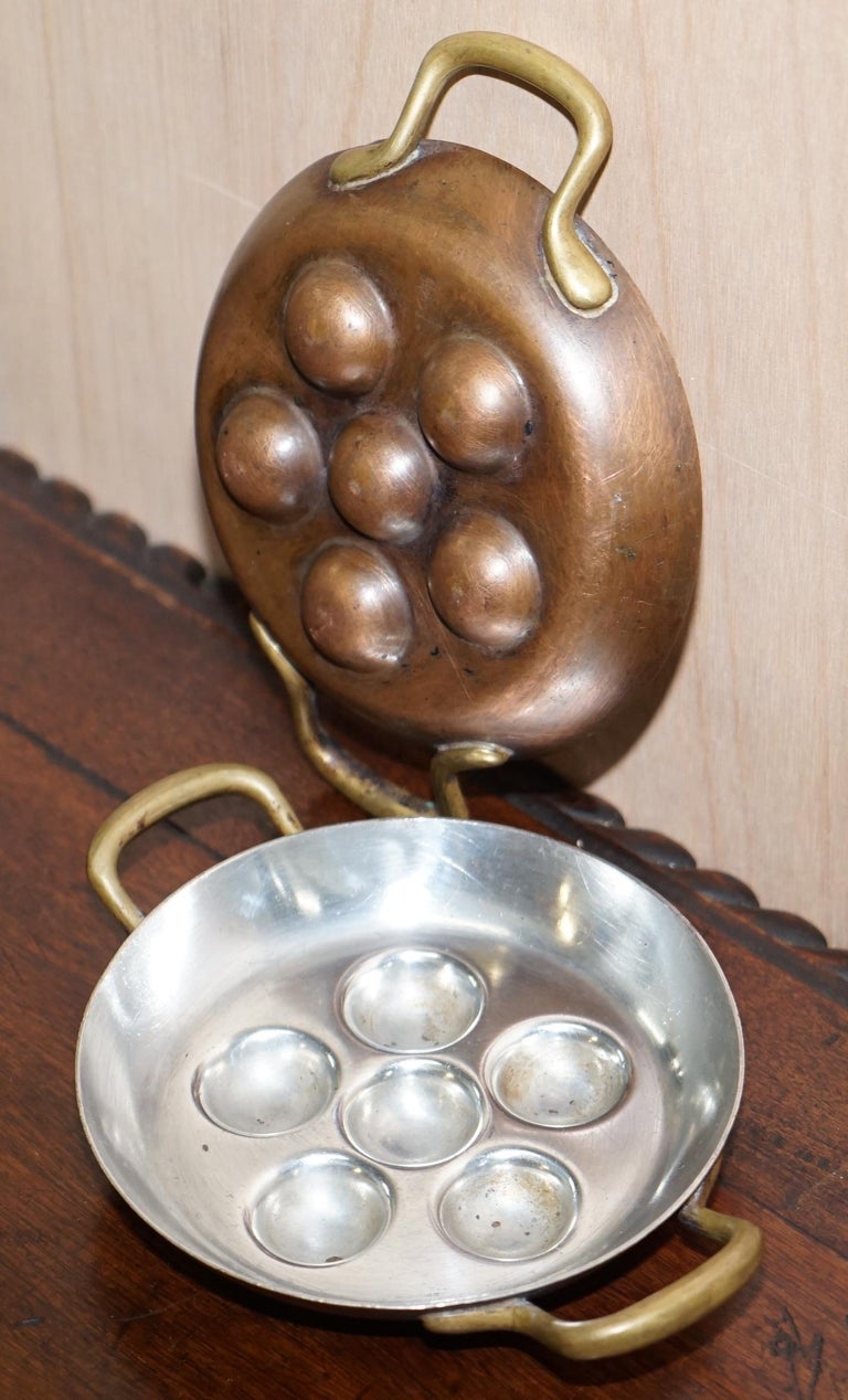 Pair of Vintage Culinox Copper Silver Plated Escargot Snail Pans Made ...