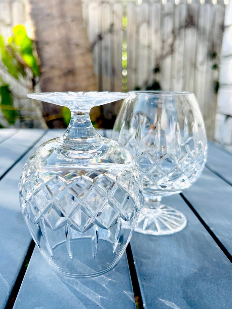 Pair of Vintage Cut Crystal Brandy Glasses by Waterford Crystal, c ...