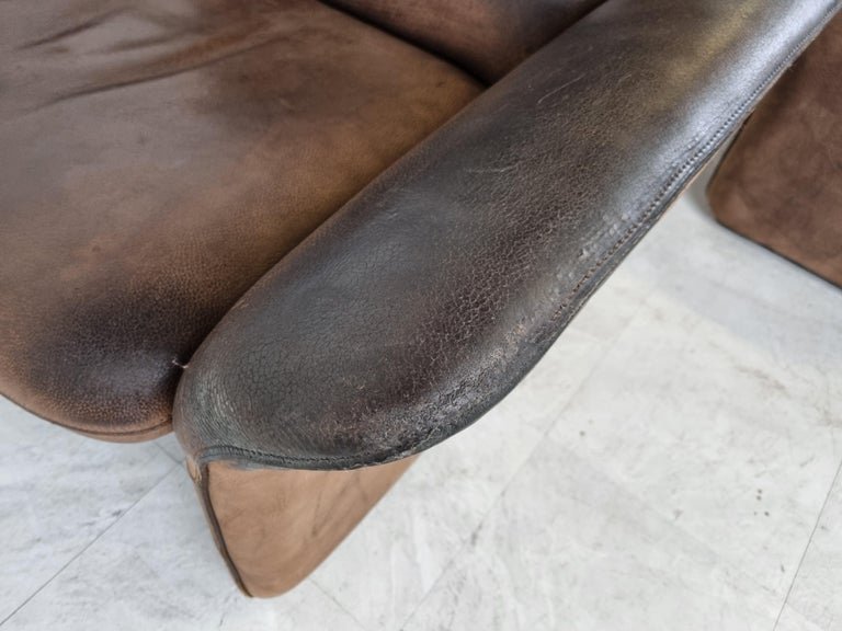 Pair of Vintage DS 50 Leather Lounge Chairs and Ottoman by De Sede ...