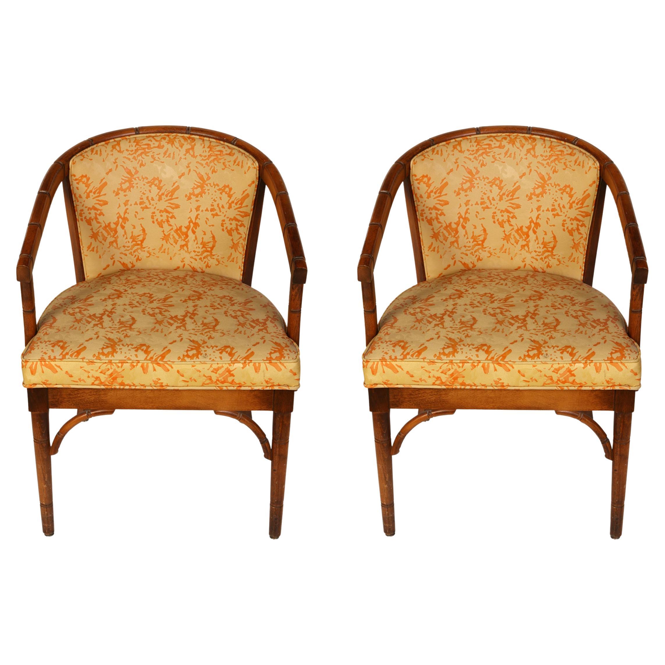 Pair of Faux Bamboo Chairs by Pearson For Sale at 1stDibs