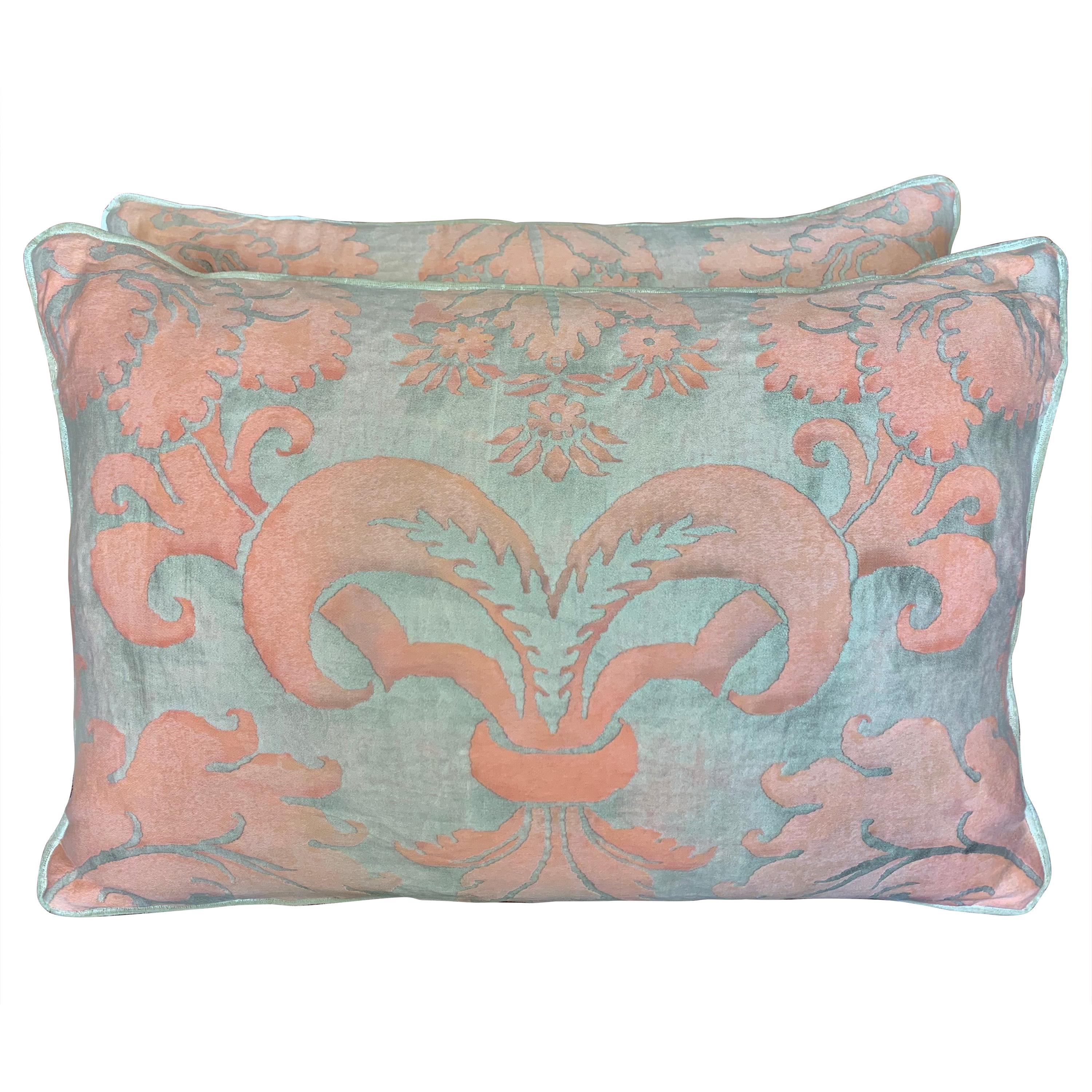 Pair of Vintage Fortuny Glicine Patterned Textile Pillows at 1stDibs