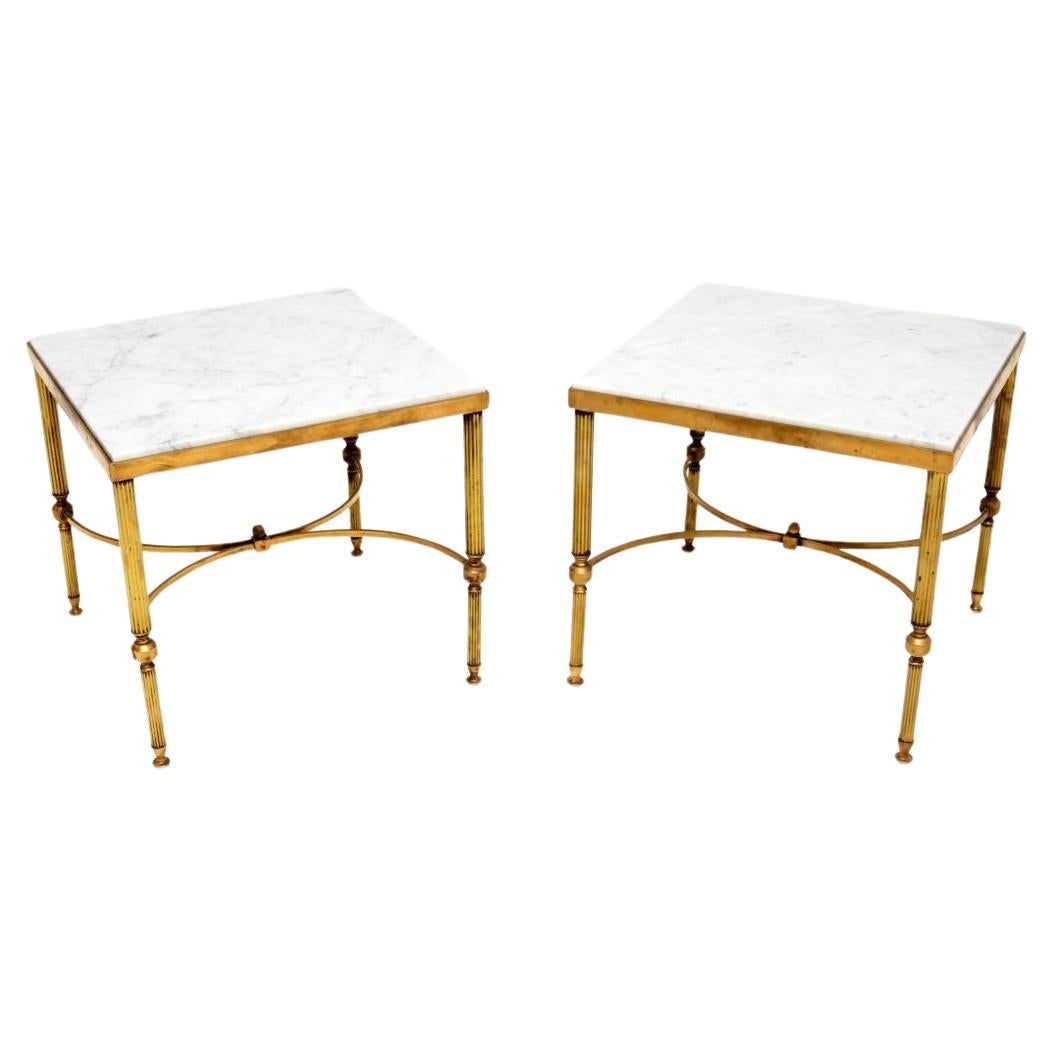 Antique French Brass and Onyx Side Table For Sale at 1stDibs