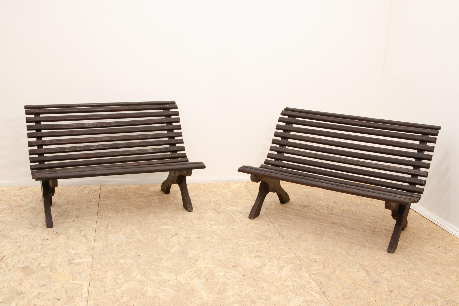 Pair of Vintage Garden benches, 1980s, Czechoslovakia, set of 2 For ...