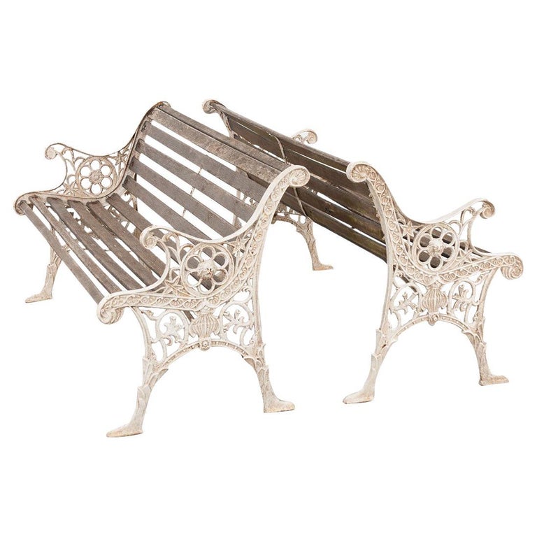 Pair of Vintage Garden Benches at 1stDibs