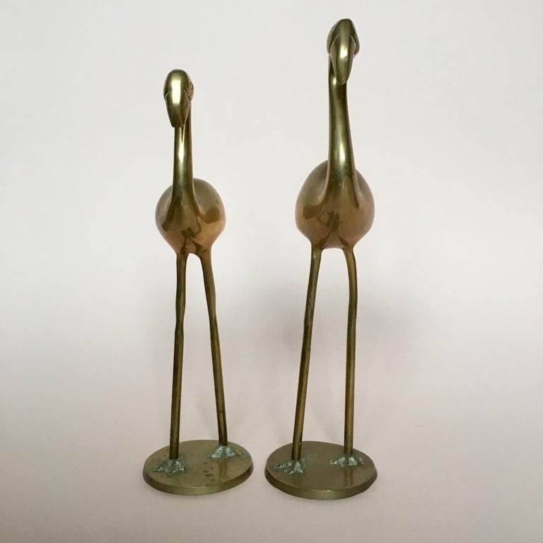 Pair of Vintage German Brass Flamingo, 1970s For Sale at 1stDibs