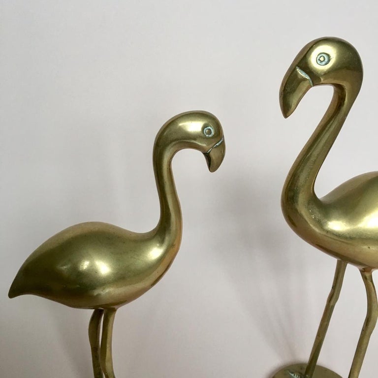 Pair of Vintage German Brass Flamingo, 1970s For Sale at 1stDibs