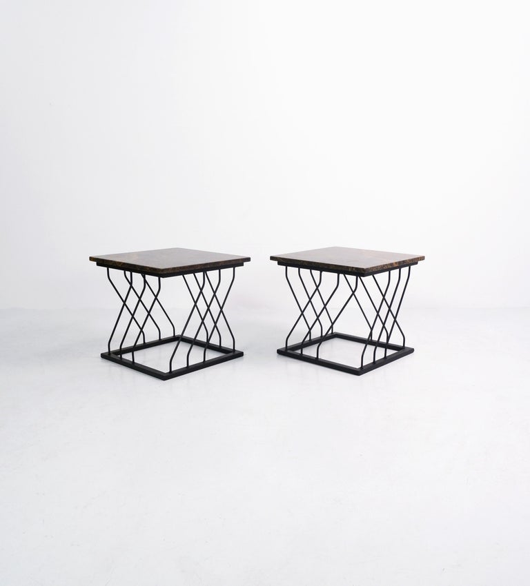 Pair of Vintage Granite Side Tables at 1stDibs