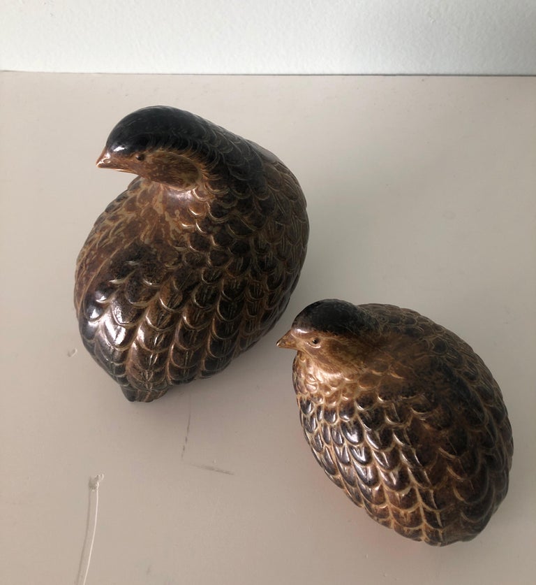Pair of Vintage Hand Painted Ceramic Asian Quails For Sale at 1stDibs ...