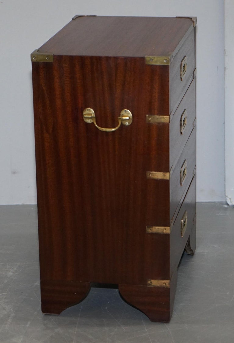 Pair of Vintage Harrods Kennedy Military Campaign Side Table Chests of Drawers at 1stDibs