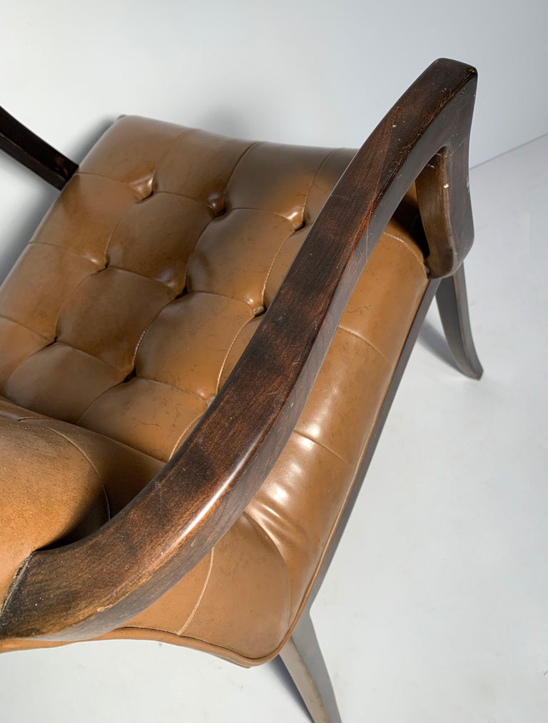 Elegant Pair of Vintage High Back Arm Chairs For Sale at 1stDibs