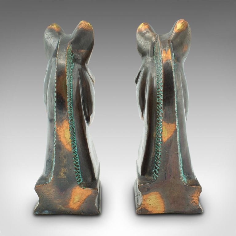 Pair of Vintage Horse Bust Bookends, English, Cast Brass, Decorative ...