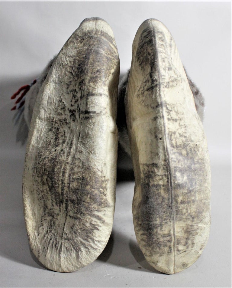 Pair of Vintage Indigenous American Inuit Mukluks or Boots For Sale at ...