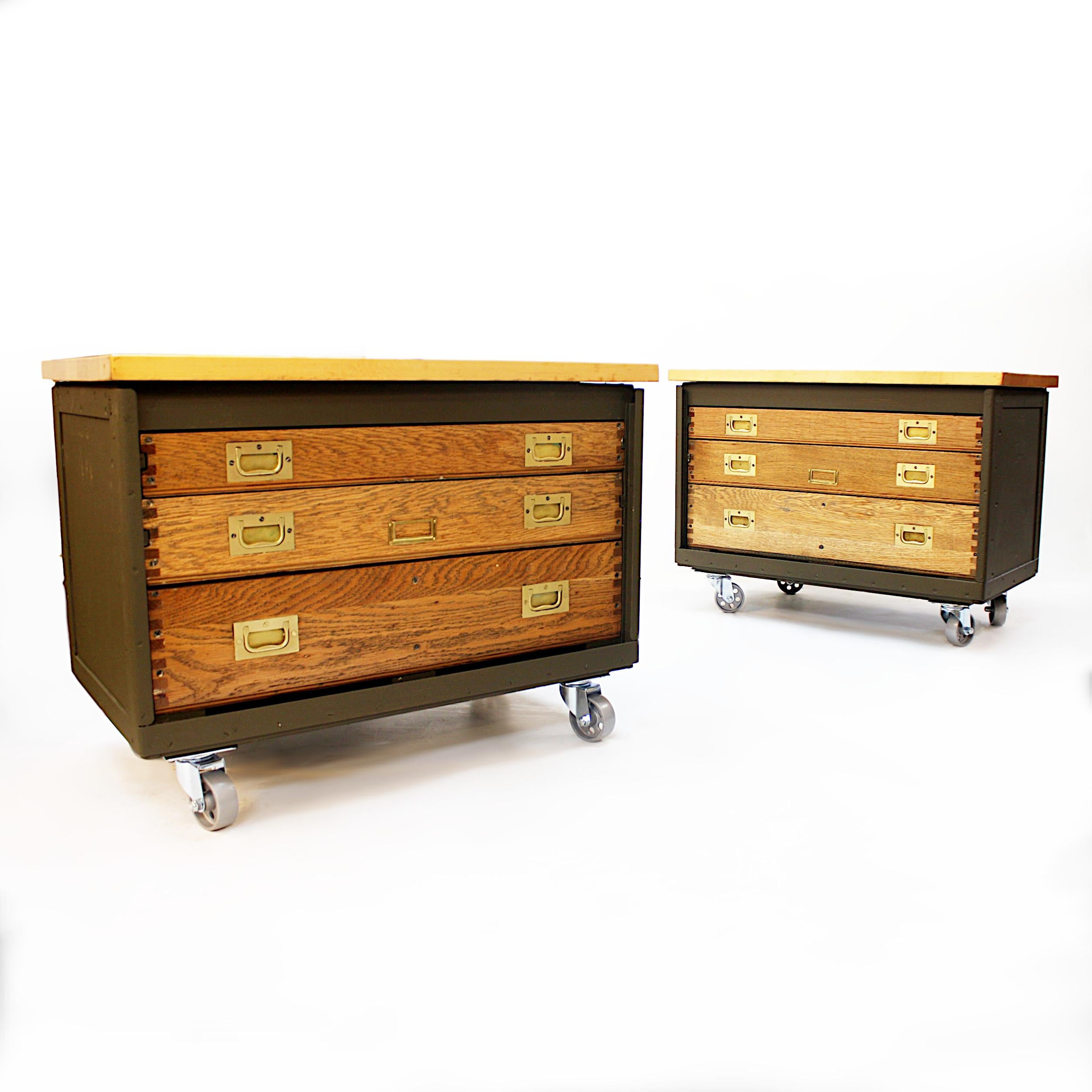 Pair of Vintage Industrial WWII Era Aircraft Mechanic's Tool Chest ...