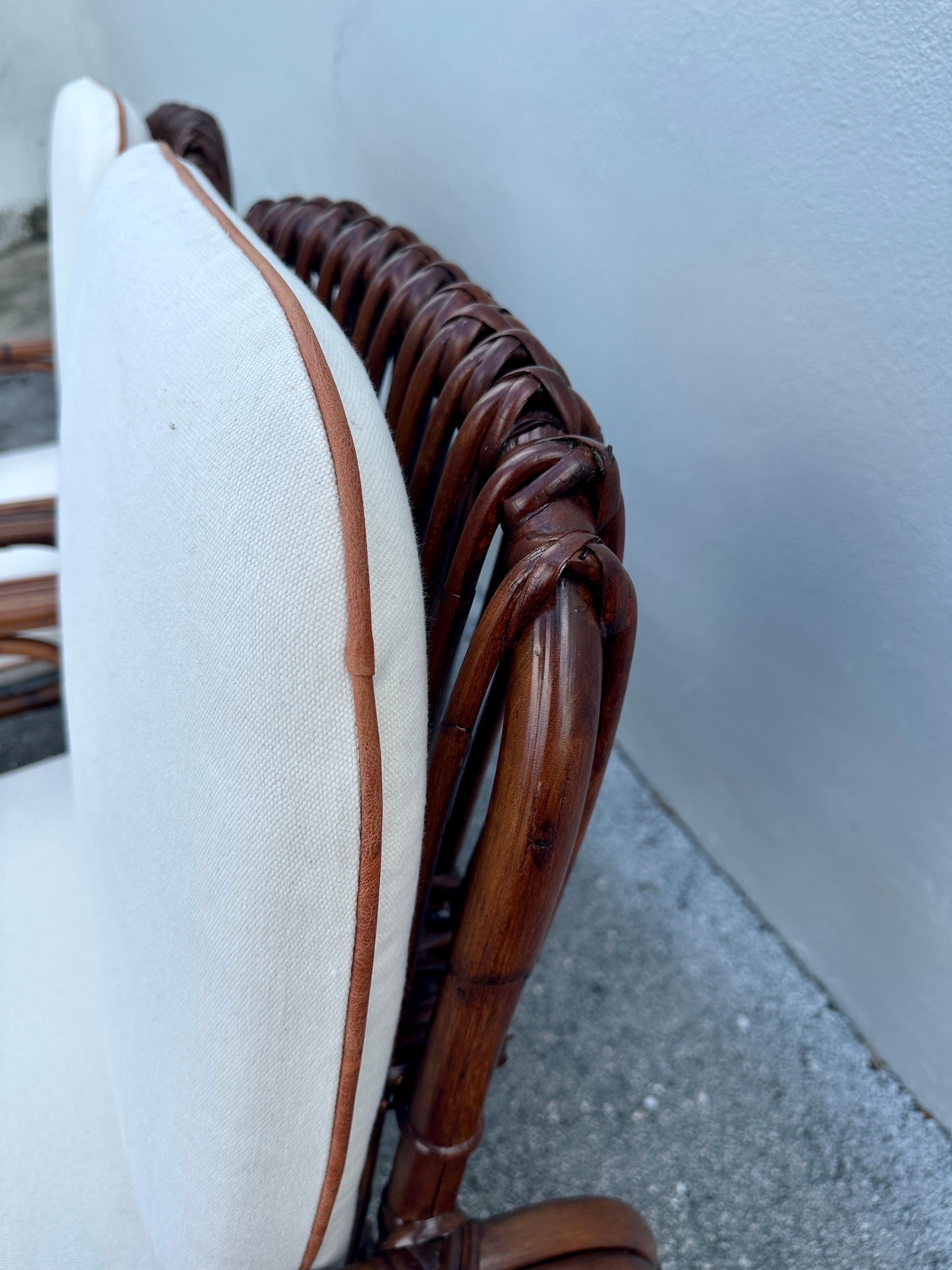 Pair of Vintage Italian Bonacina Bent Bamboo Lounge Chairs For Sale at ...