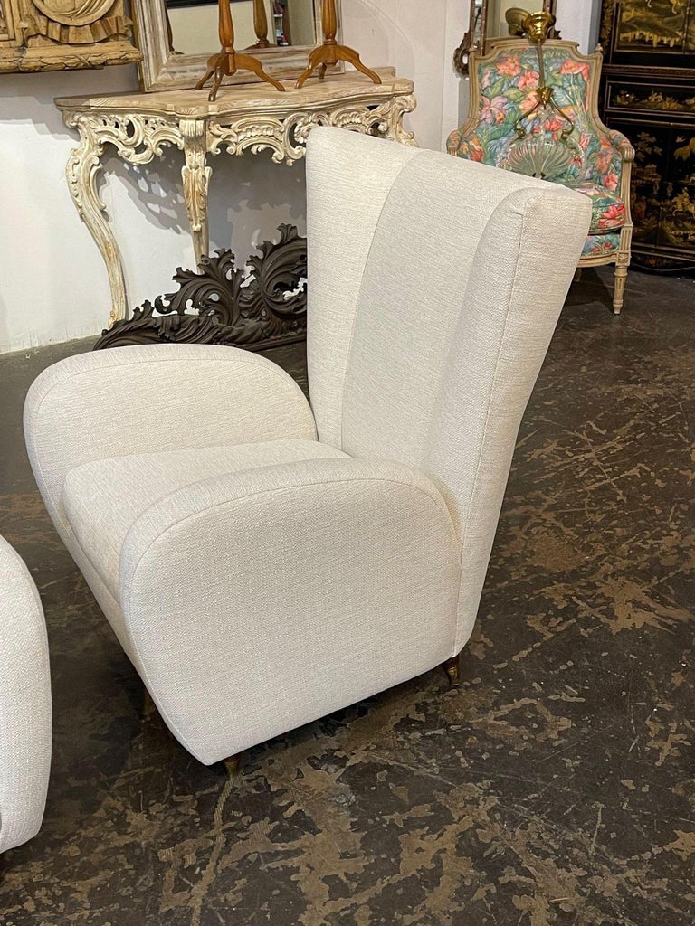 Pair of Vintage Italian Club Chairs For Sale at 1stDibs