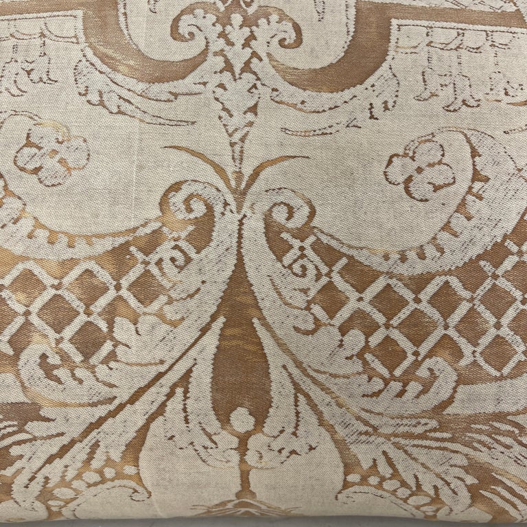 Pair of Vintage Italian Fortuny Fabric Textile Pillows in Royal Gold ...