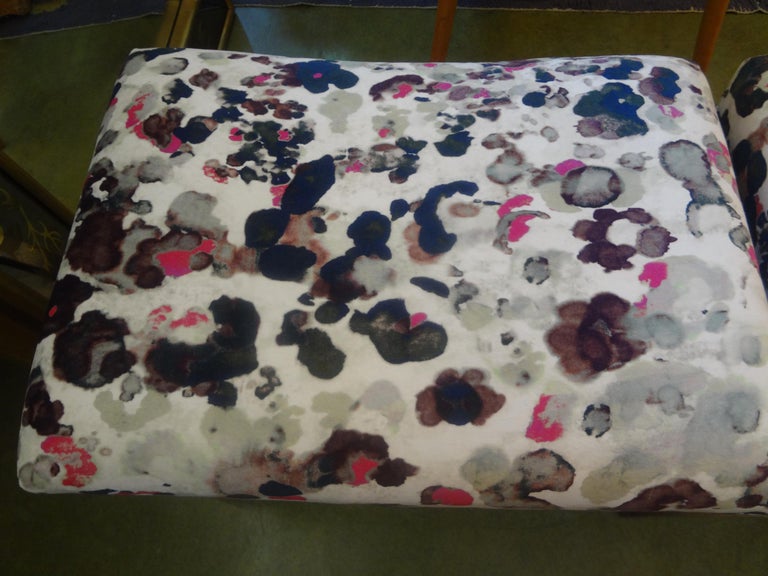 Pair of Vintage Italian Silver Giltwood Benches or Ottomans For Sale at ...