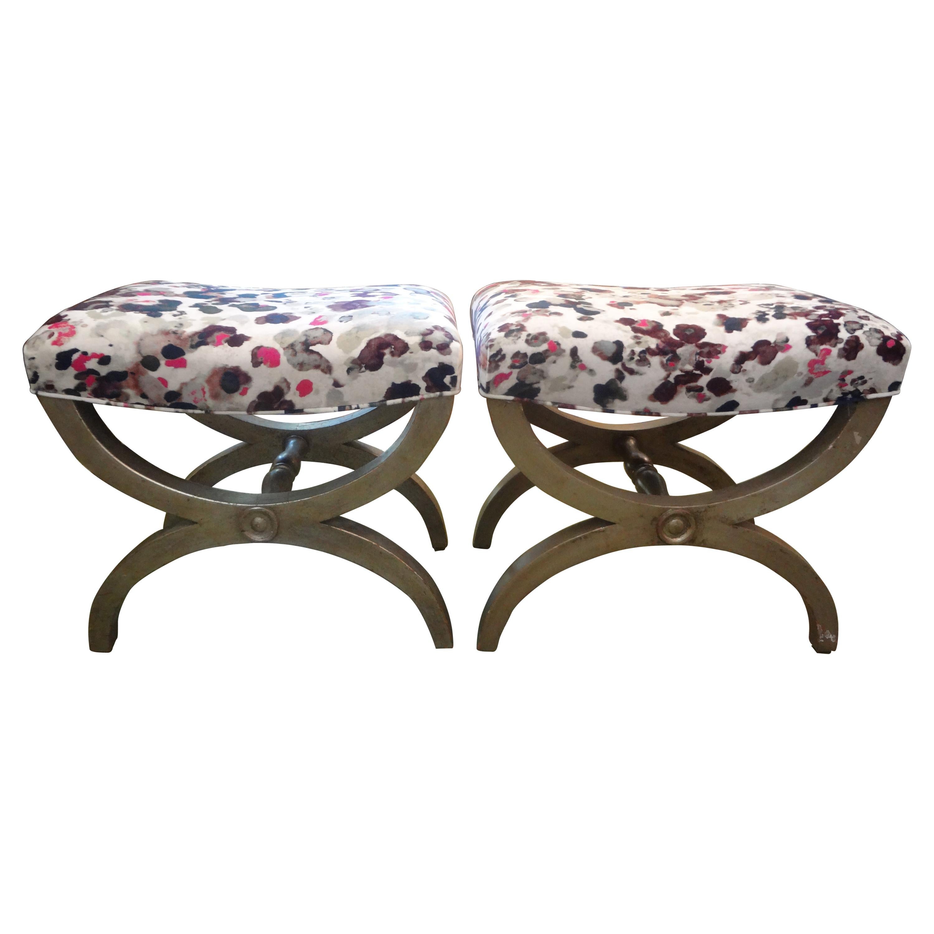 Christopher Guy Vuitton Cocktail Ottoman, in Italian Silver For Sale at 1stDibs