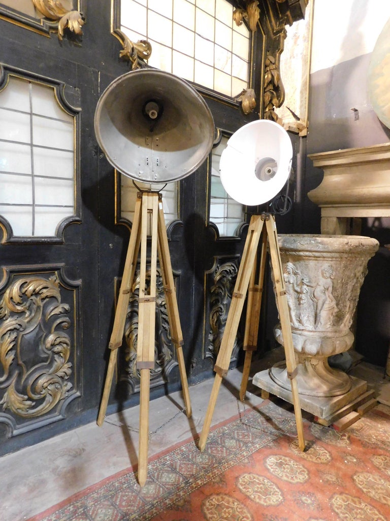 2 Vintage Lighthouse Lamp with Adjustable Wooden Base, Italy For Sale ...