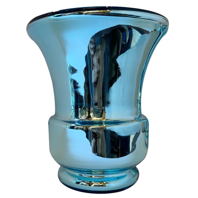 Pair of Vintage Mercury Glass Vases For Sale at 1stDibs