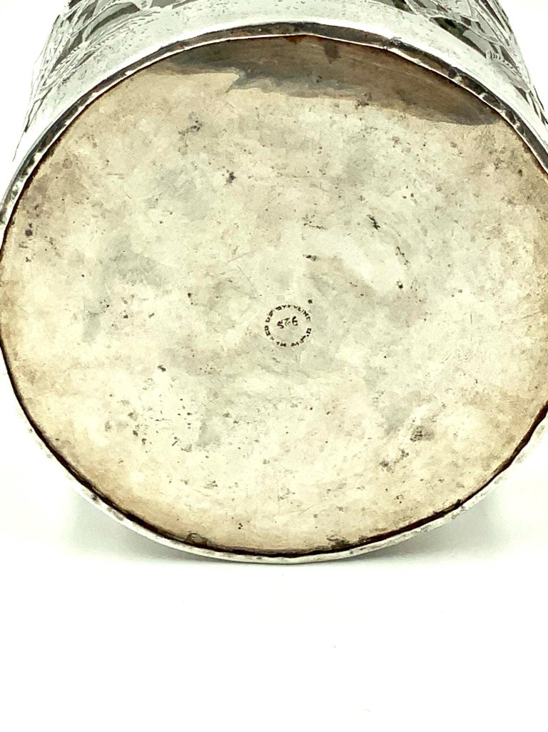 Pair of Vintage Mexican Floral Sterling Silver Overlay Glass Jars For ...