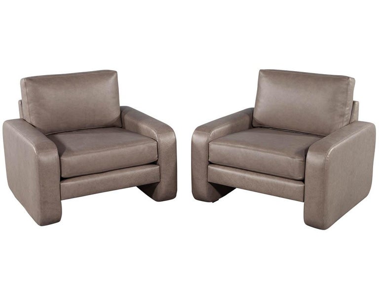 Pair of Vintage Mid-Century Modern Leather Lounge Chairs For Sale at ...