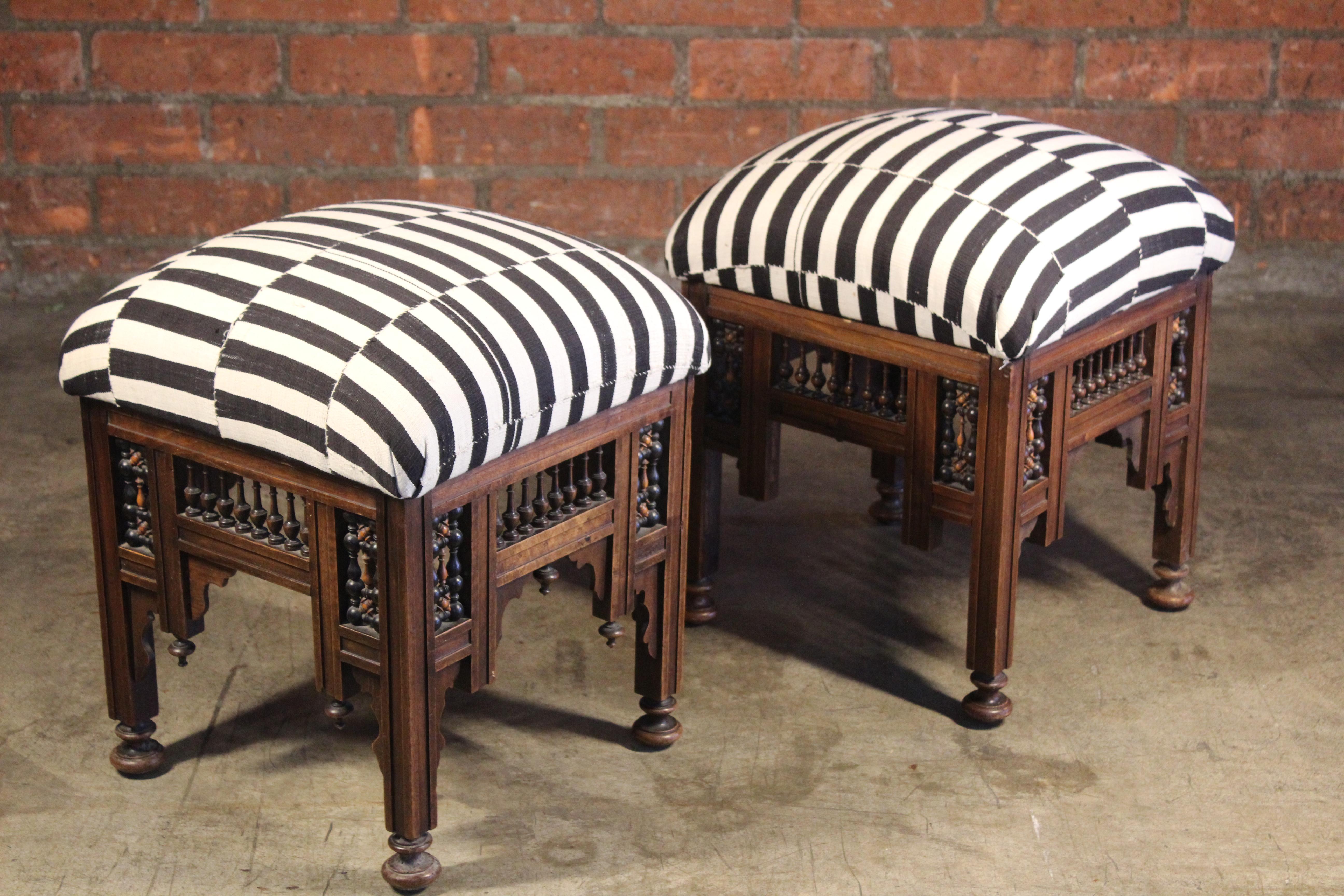 Pair of Vintage Moroccan Stools at 1stDibs