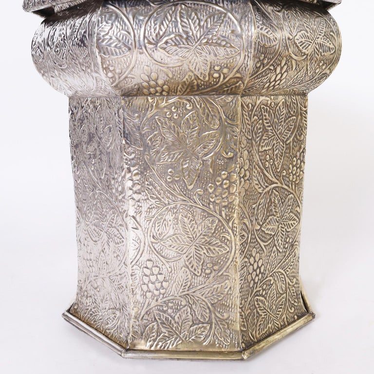 Pair of Vintage Moroccan Tin Storage Bins or Stands For Sale at 1stDibs