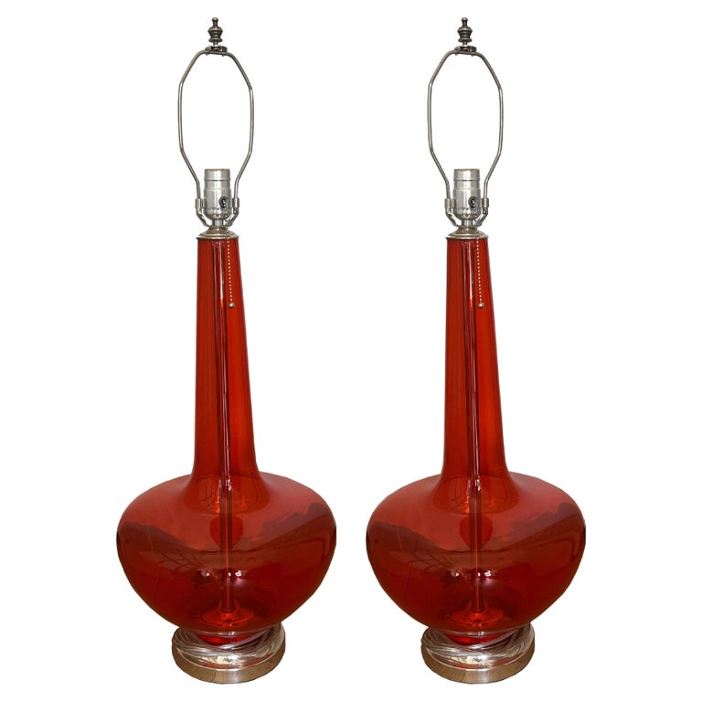 Pair of Vintage Murano Lamps For Sale at 1stDibs