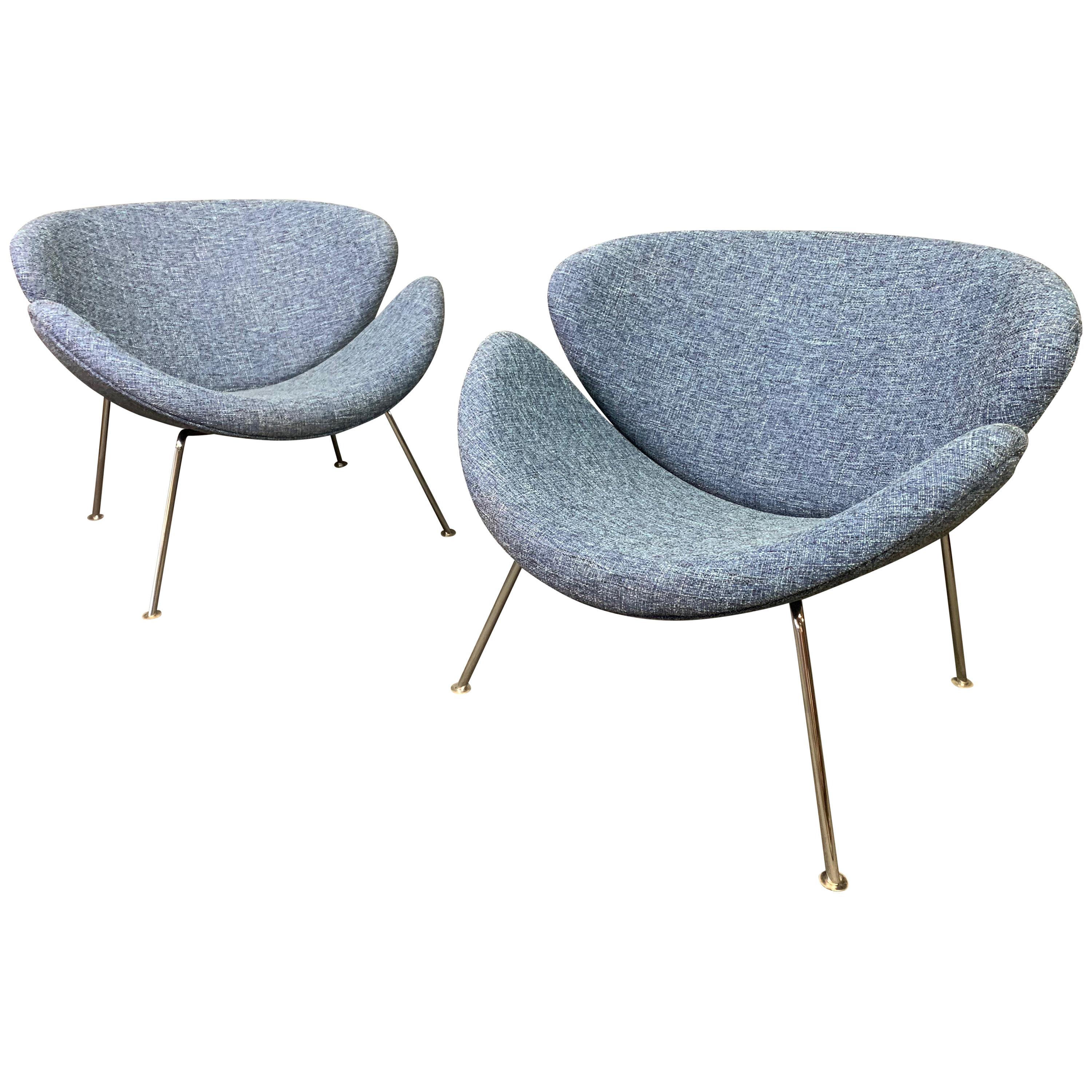 Pair of Vintage "Orange Slice" Lounge Chairs by Pierre Paulin for ...