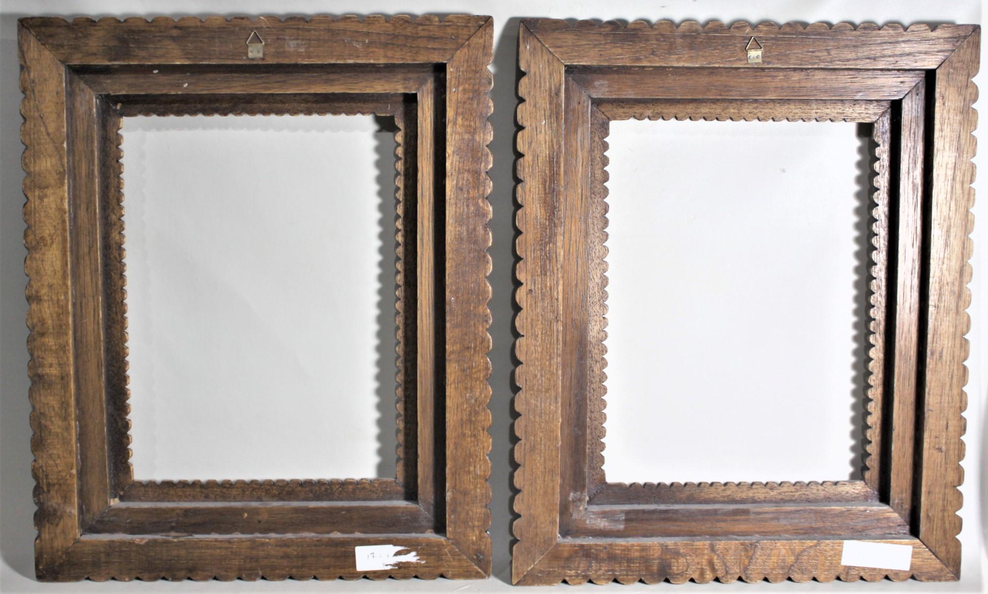 Pair of Vintage Ornately Hand-Carved Wooden Folk Art Styled Picture ...