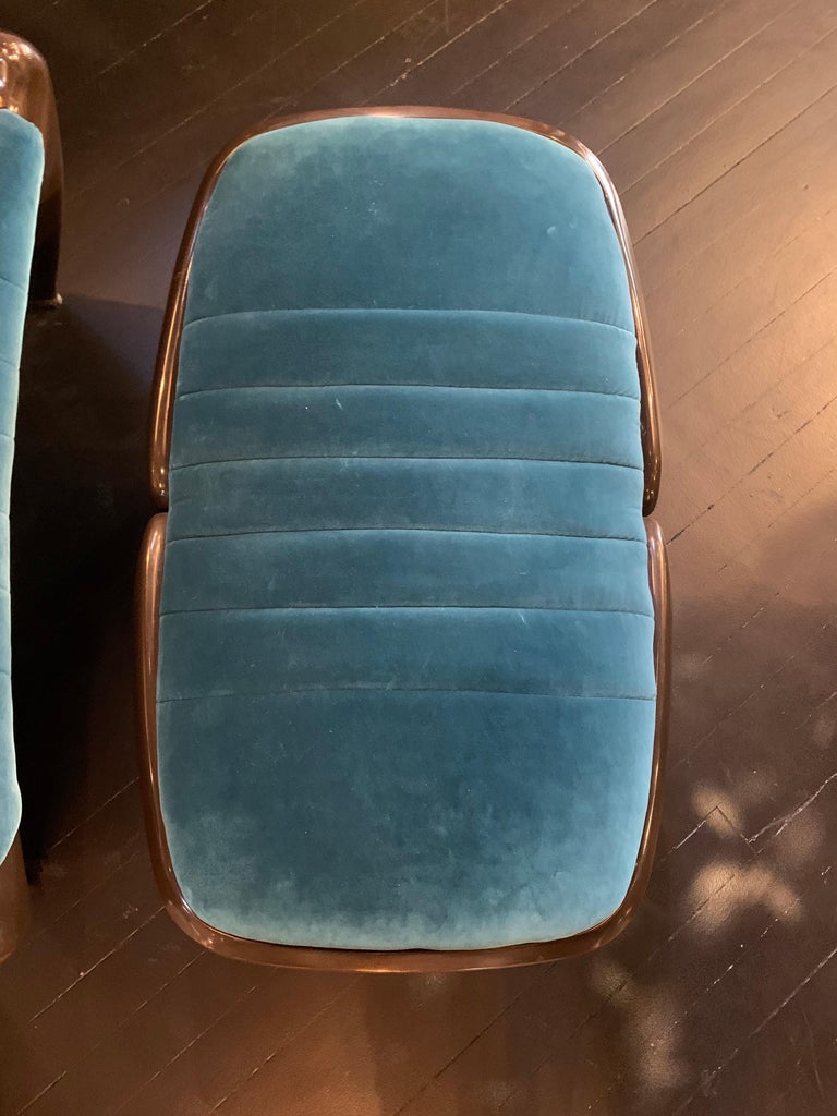Pair of Vintage Ostergaard Lounge Chairs and Ottomans For Sale at 1stDibs