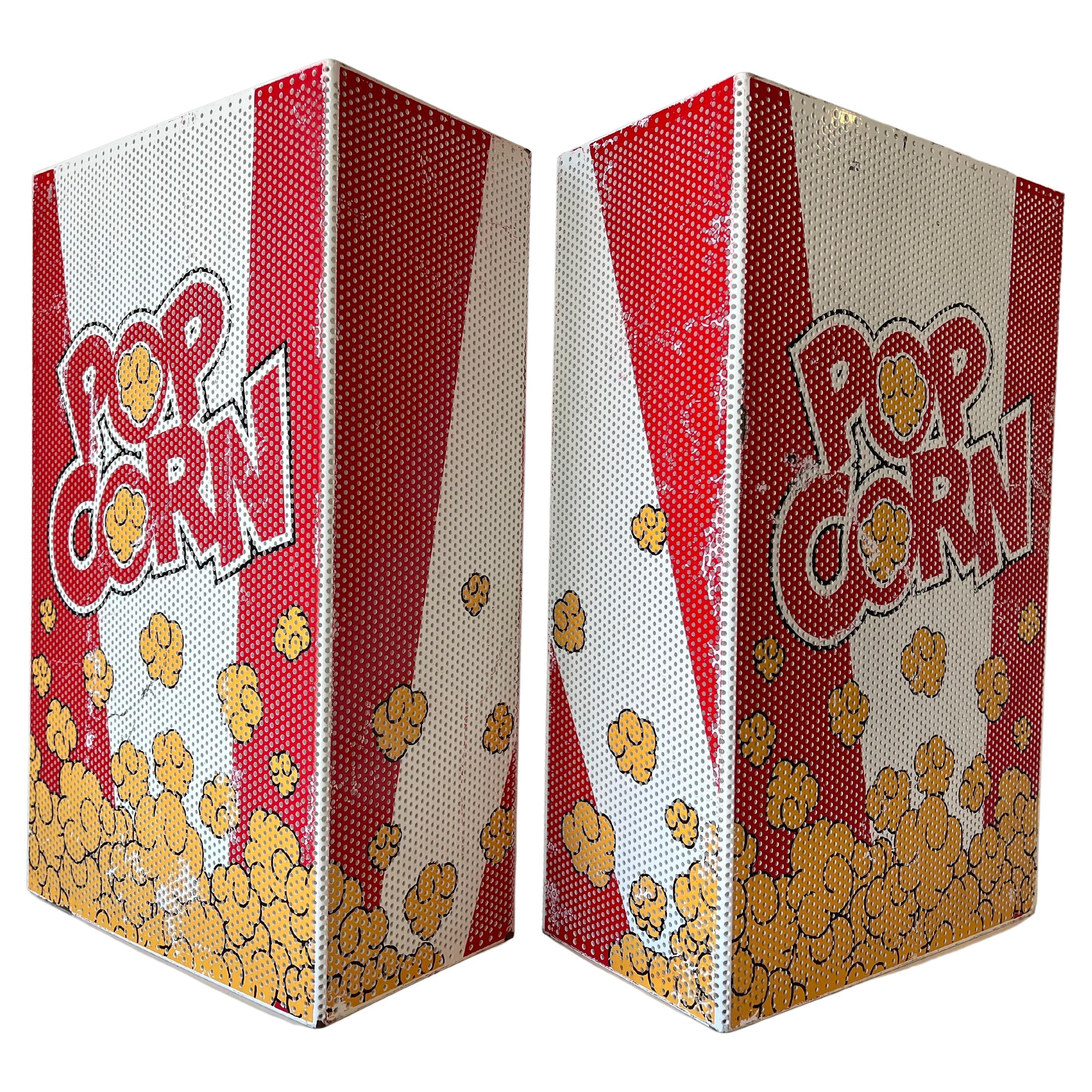 Pair of Vintage Perforated Metal Movie Theatre Style Popcorn Wall Light ...